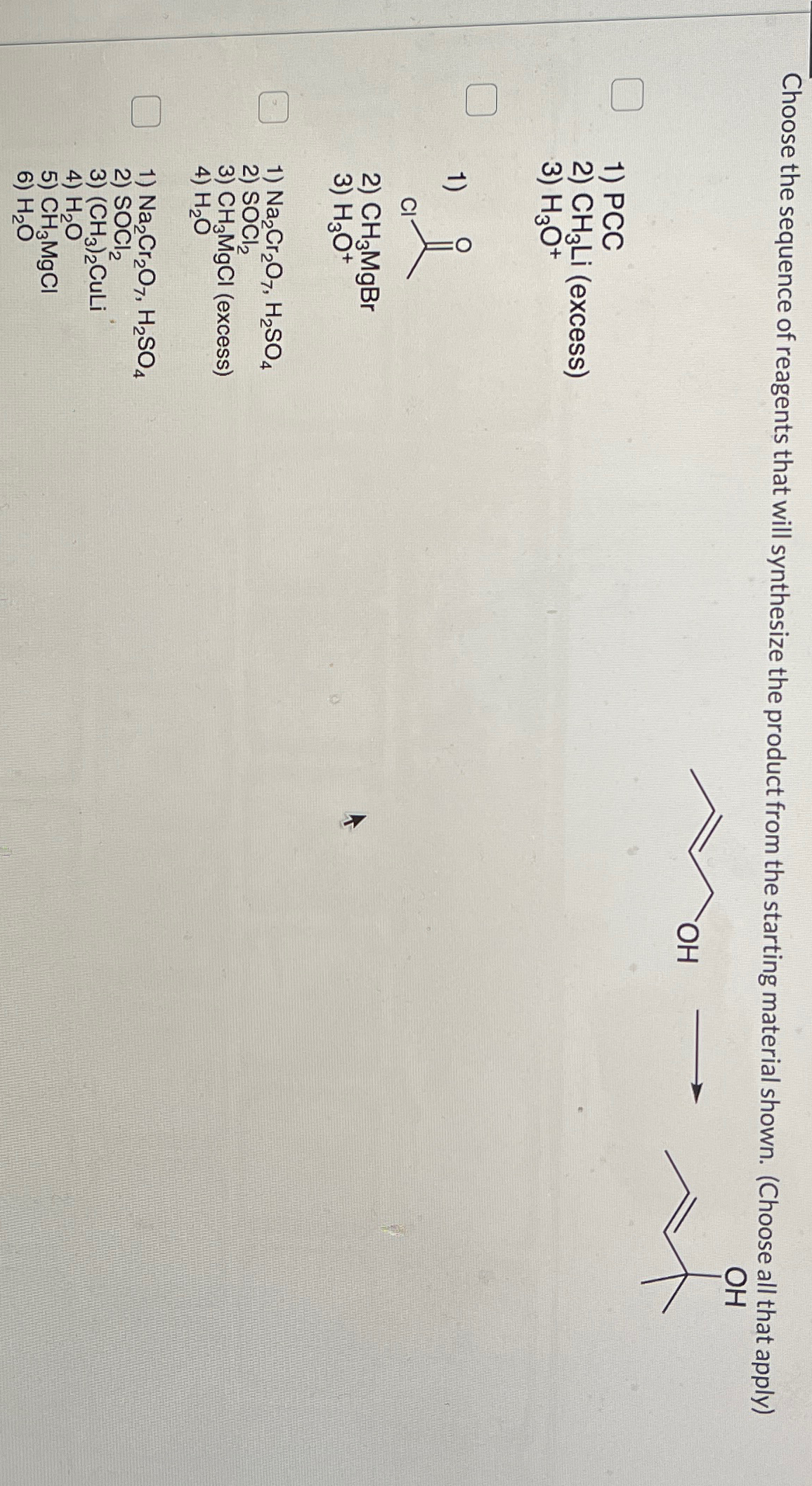 Solved Choose the sequence of reagents that will synthesize | Chegg.com