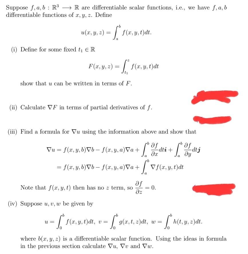 Solved Suppose f. a,b : R3 + R are differentiable scalar | Chegg.com