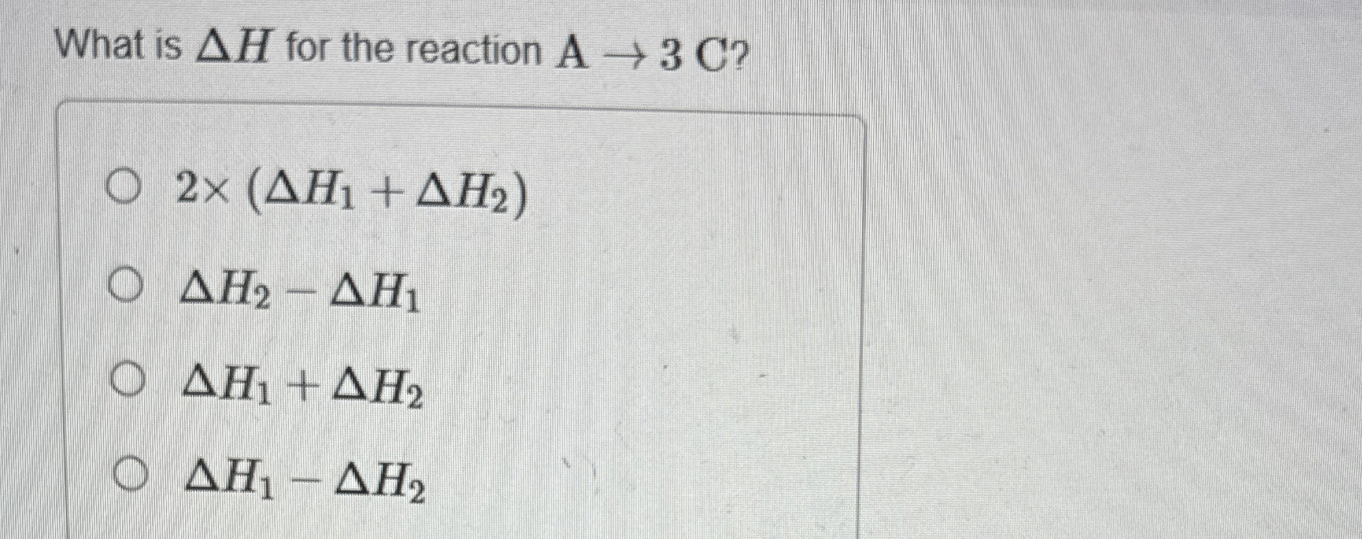 Solved What is ΔH ﻿for the reaction | Chegg.com