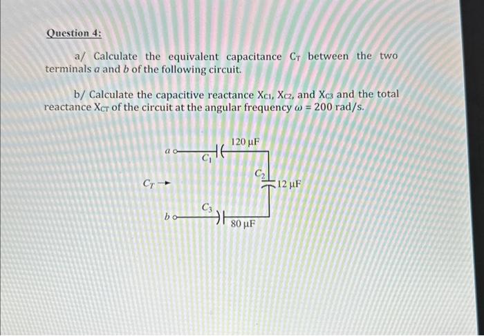 Solved a) Calculate the equivalent capacitance CT between | Chegg.com