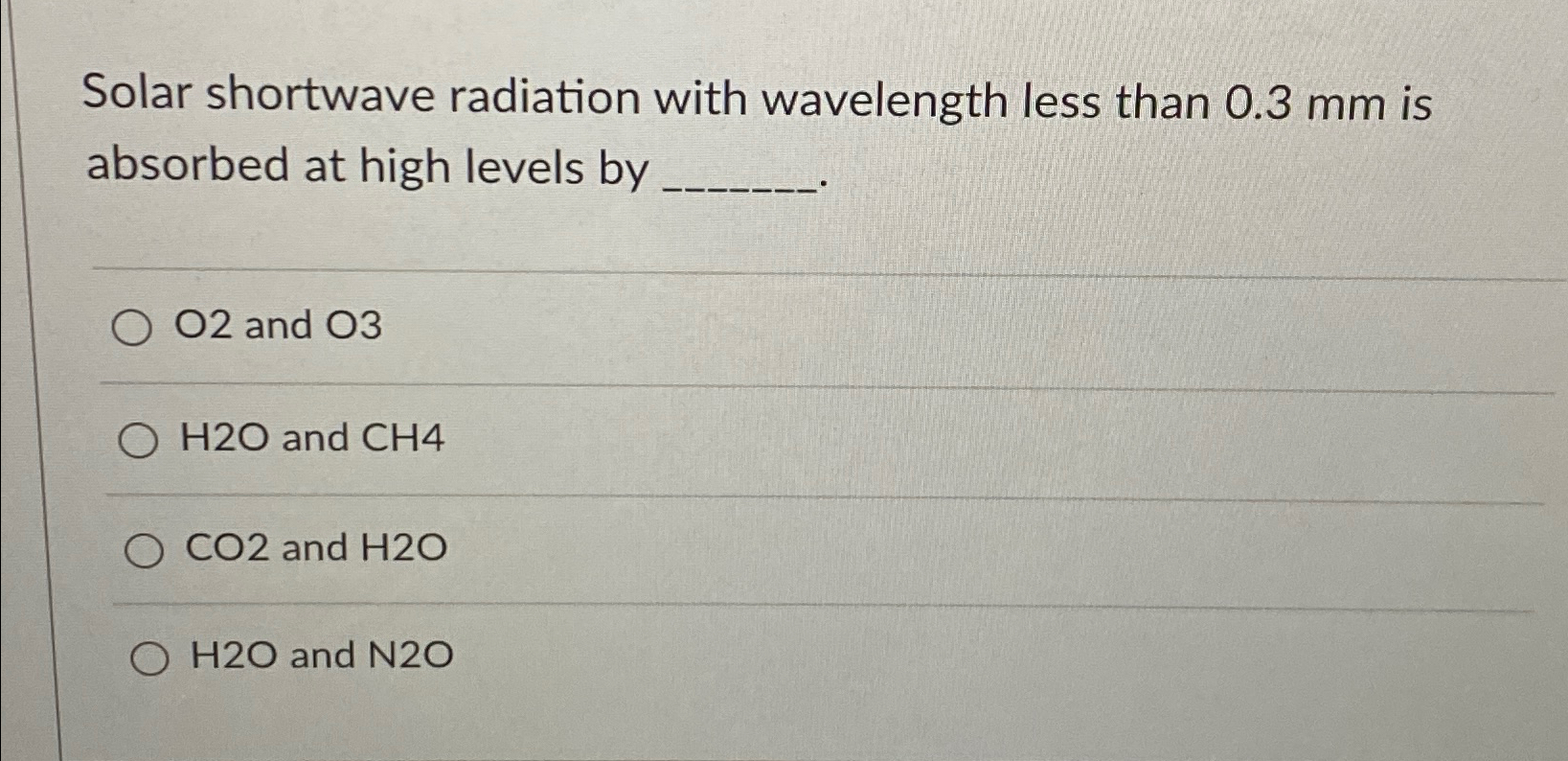 Solved Solar shortwave radiation with wavelength less than | Chegg.com