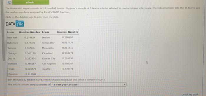 Solved A simple random sample of 5 months of sales data | Chegg.com