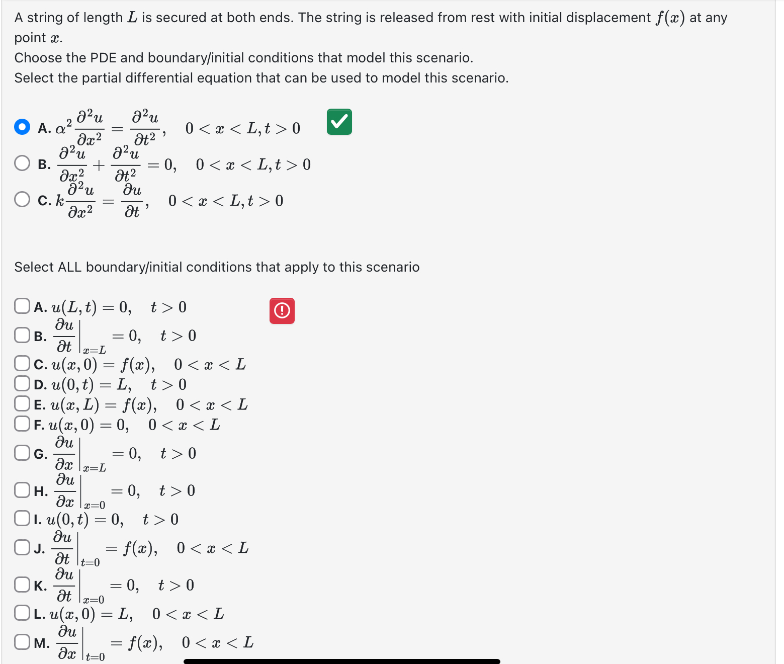 Solved A string of ﻿length L is ﻿secured at ﻿both ends. The | Chegg.com