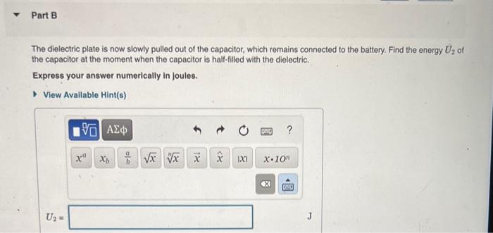 Solved A dielectric-filled parallel-plate capacitor has | Chegg.com