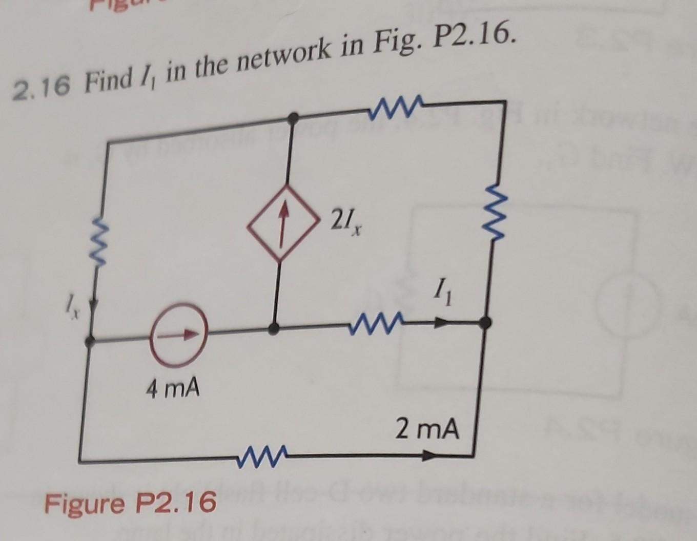 Solved 2. 16 Find I1 in the network in Fig. P2.16. rigure | Chegg.com