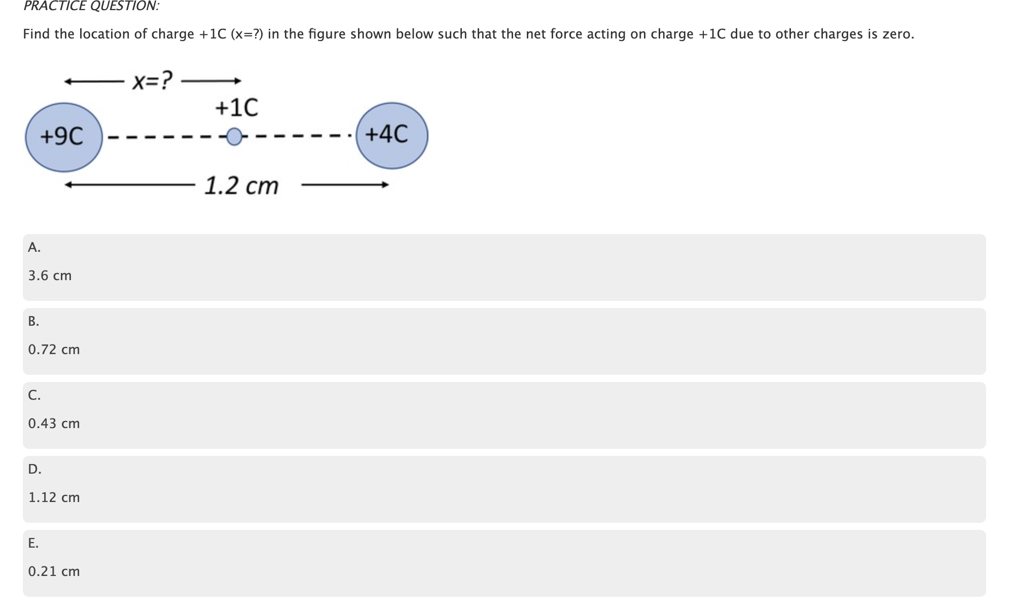 Solved PRACTICE QUESTION:Find the location of charge ?) ﻿in | Chegg.com