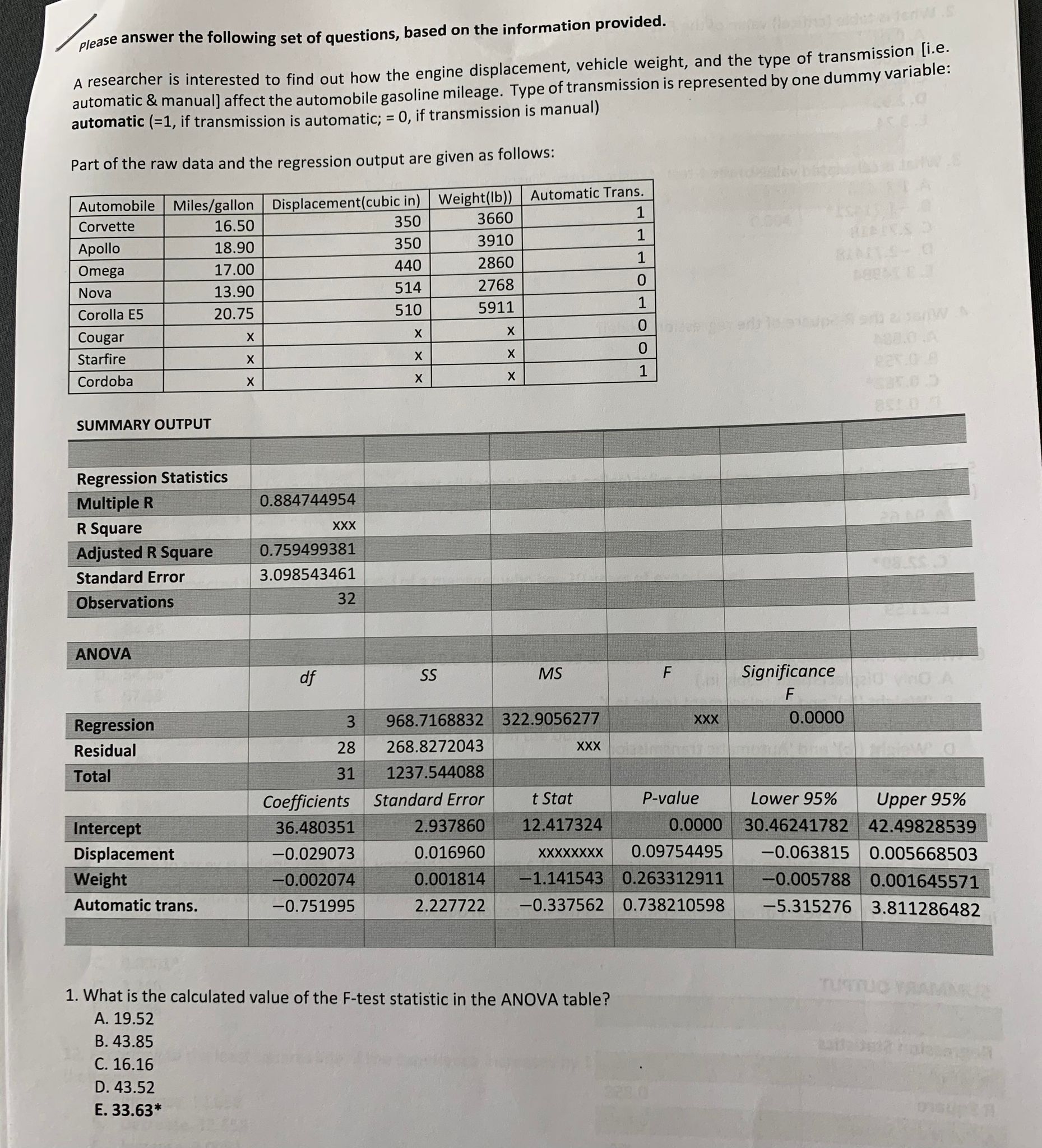 Solved This is a review for statistic. Can you please | Chegg.com