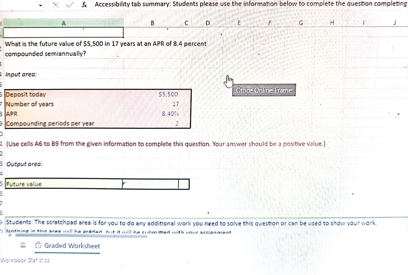 Solved fx ﻿Accessibility tab summary: Students please use | Chegg.com