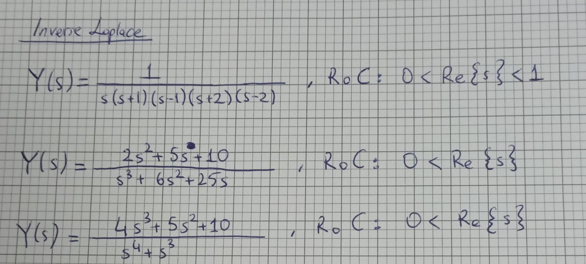 Solved Region of Convergence: RoC Determine the Laplace | Chegg.com Solved Region of Convergence: RoC Determine the Laplace | Chegg.com