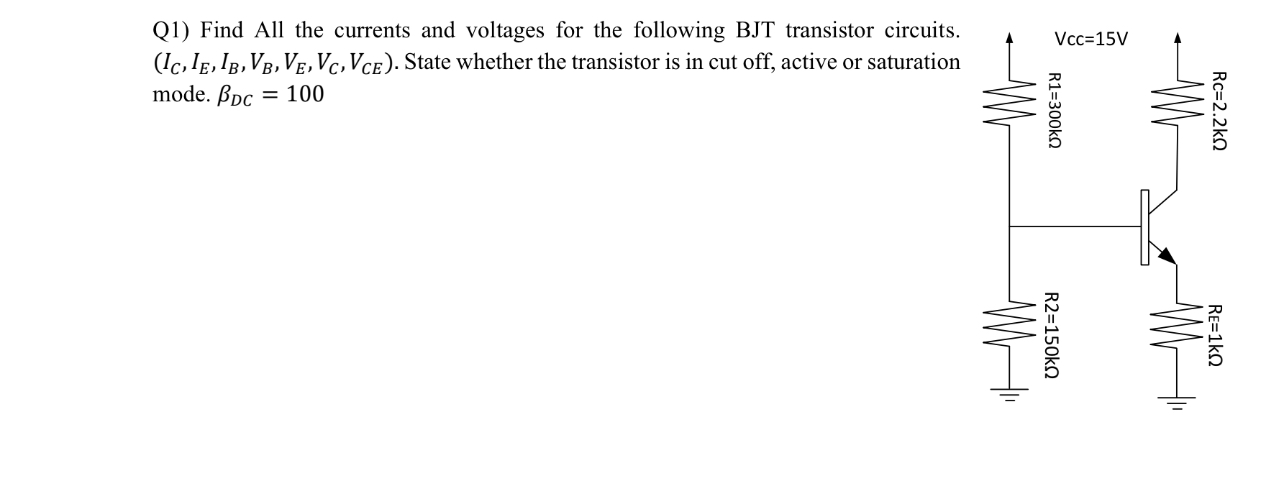 Solved Q1) ﻿Find All the currents and voltages for the | Chegg.com