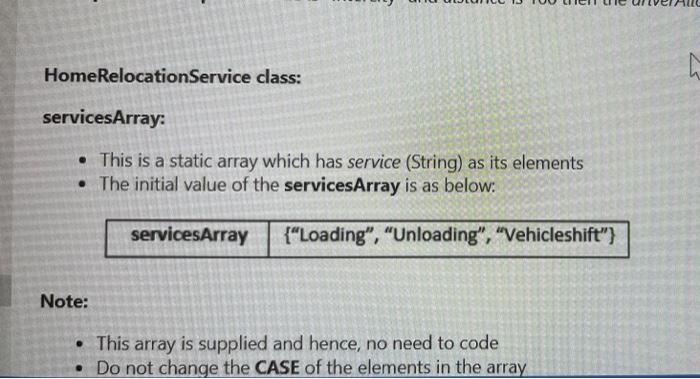 Solved Customer Relocation Service - relocationModeArray: | Chegg.com