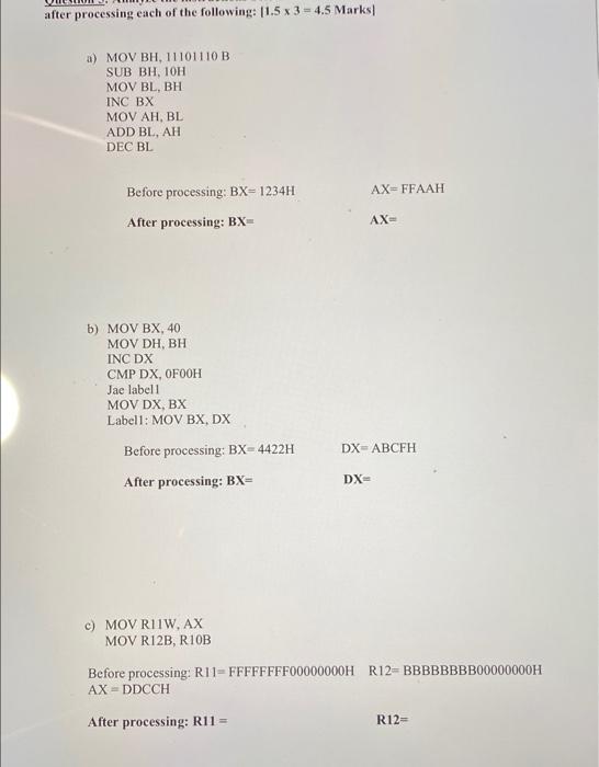 Question 5: Analyze the instructions below and write | Chegg.com