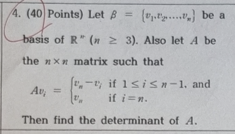 Solved Let β={v1,v2,dots,vn} ﻿be abasis of R''(n≥3). ﻿Also | Chegg.com