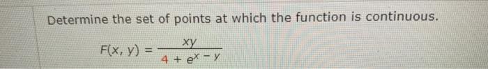 Solved Determine the set of points at which the function is | Chegg.com