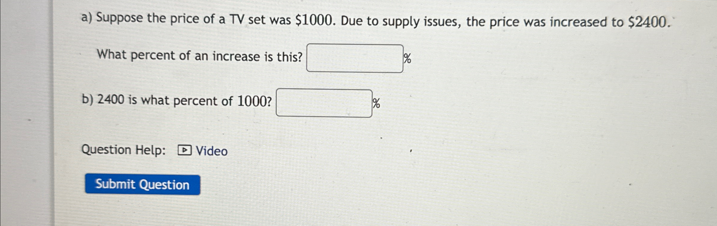 Solved a) ﻿Suppose the price of a TV set was $1000. ﻿Due to | Chegg.com