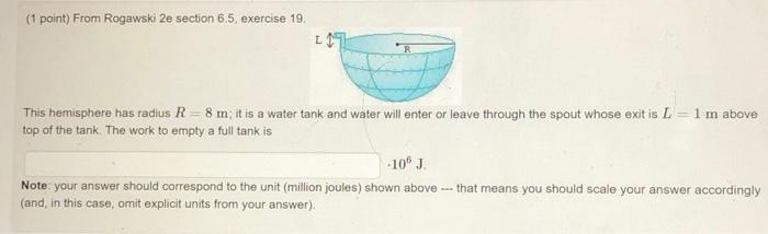 Solved (1 point) From Rogawski 2e section 6.5, exercise 19. | Chegg.com