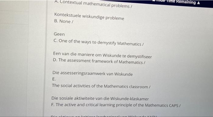Solved A. Contextual mathematical problems/ Kontekstuele | Chegg.com