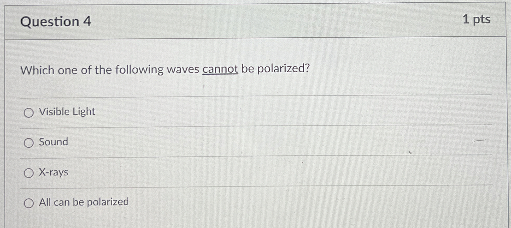 Solved Question 41 ﻿ptsWhich one of the following waves | Chegg.com