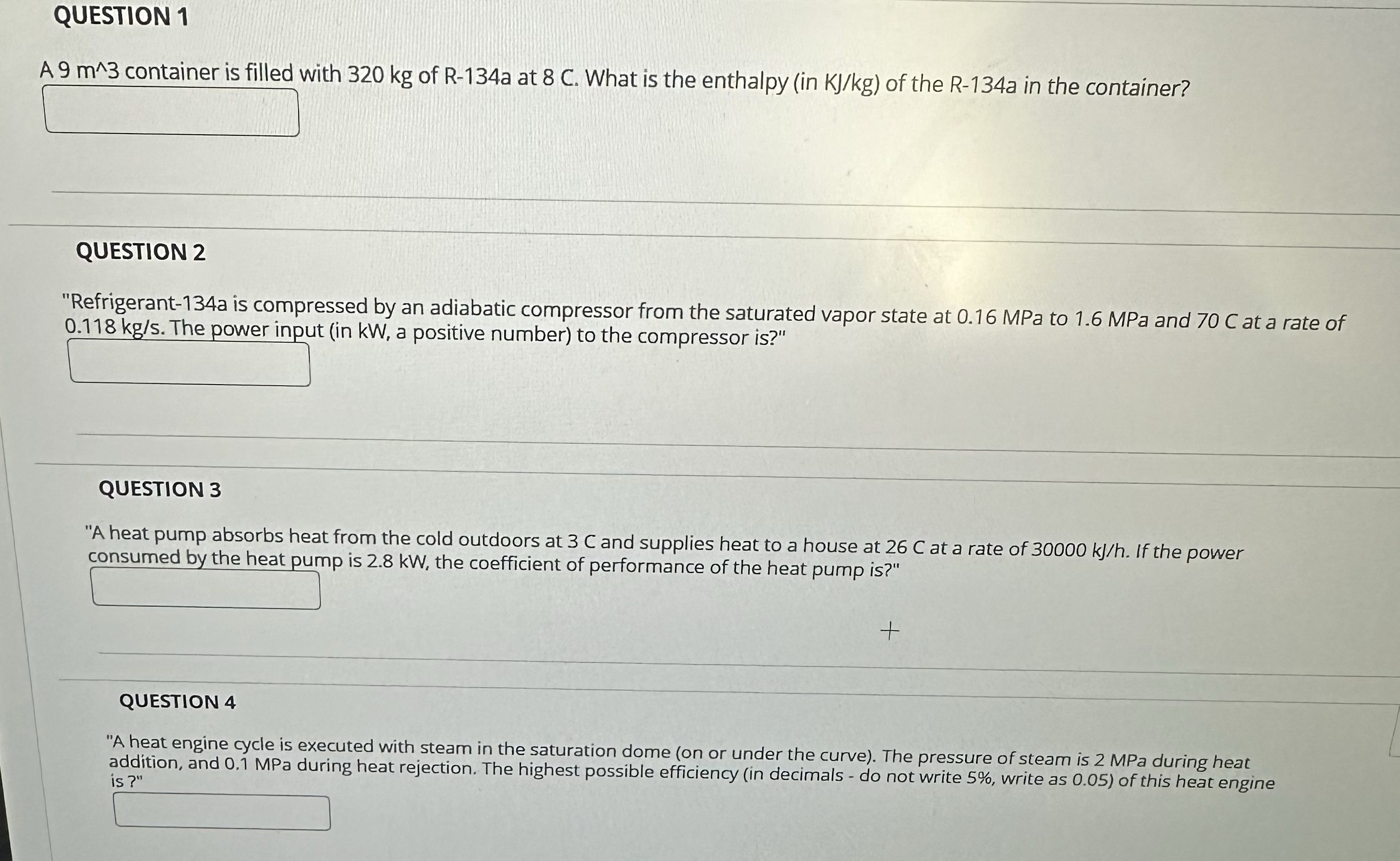 Solved QUESTION 1A 9m3 ﻿container is filled with 320 ﻿kg of | Chegg.com