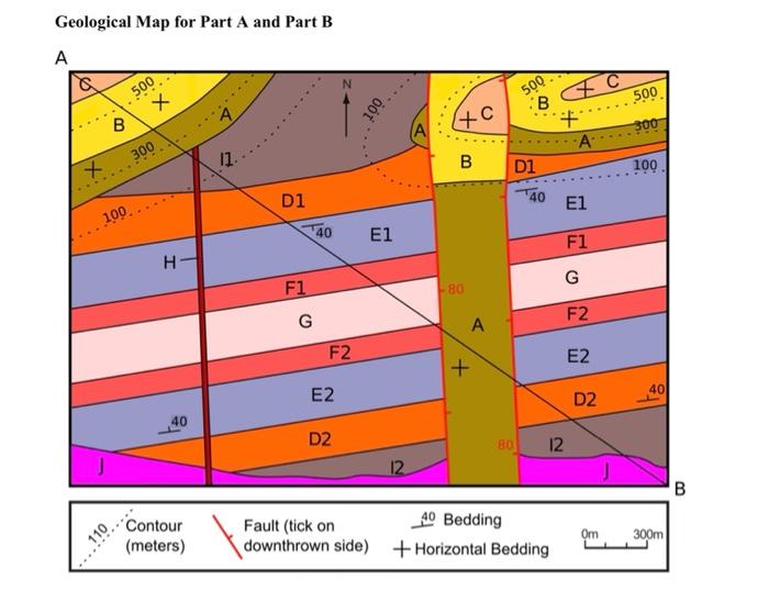 Solved Draw a geological cross-section to depict the geology | Chegg.com