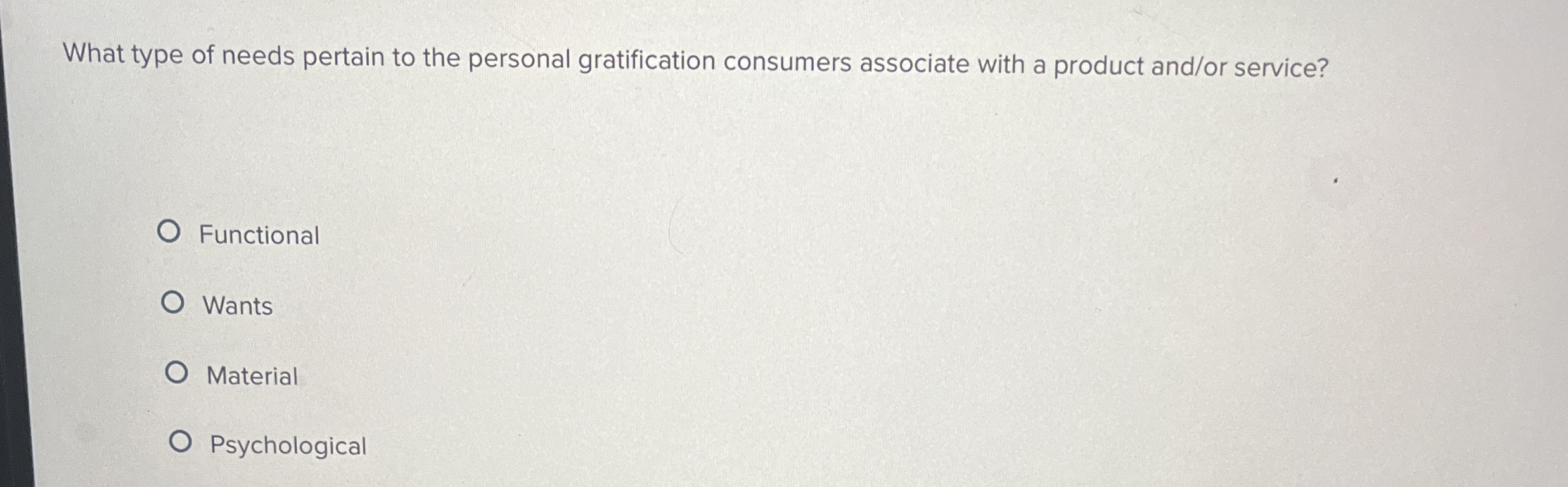 Solved What type of needs pertain to the personal | Chegg.com