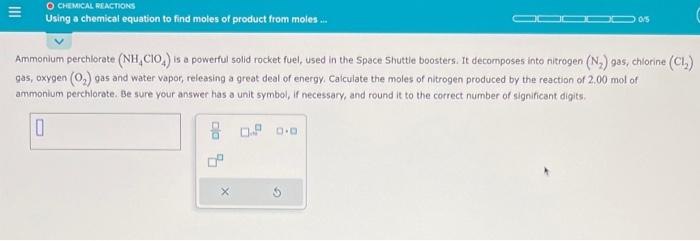 Solved Ammonium perchlorate (NH4ClO4) is a powerful solid | Chegg.com