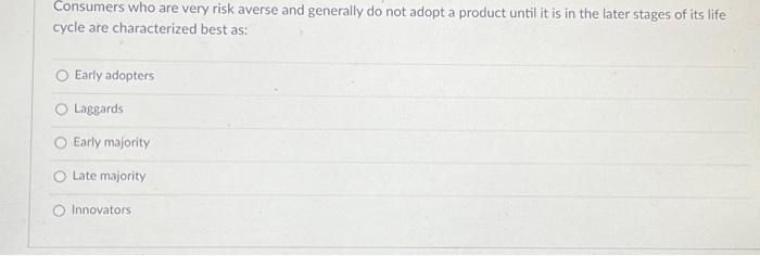 Solved Consumers who are very risk averse and generally do | Chegg.com