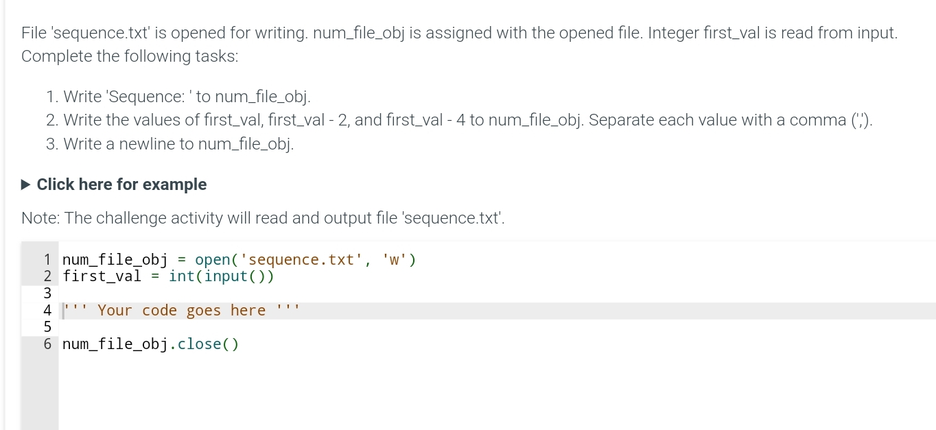 Solved File 'sequence.txt' ﻿is opened for writing. | Chegg.com