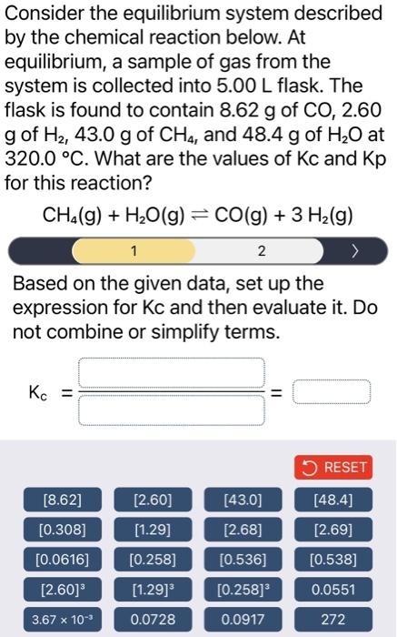 Solved Consider the equilibrium system described by the | Chegg.com