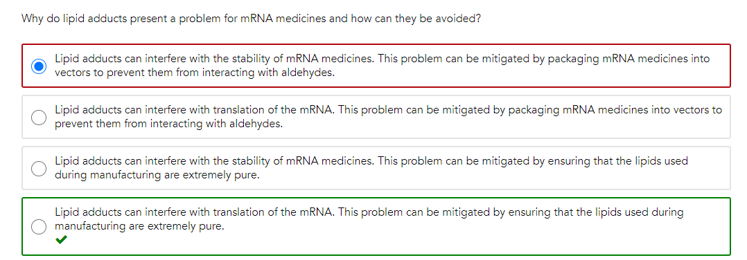 Solved Why do lipid adducts present a problem for mRNA | Chegg.com