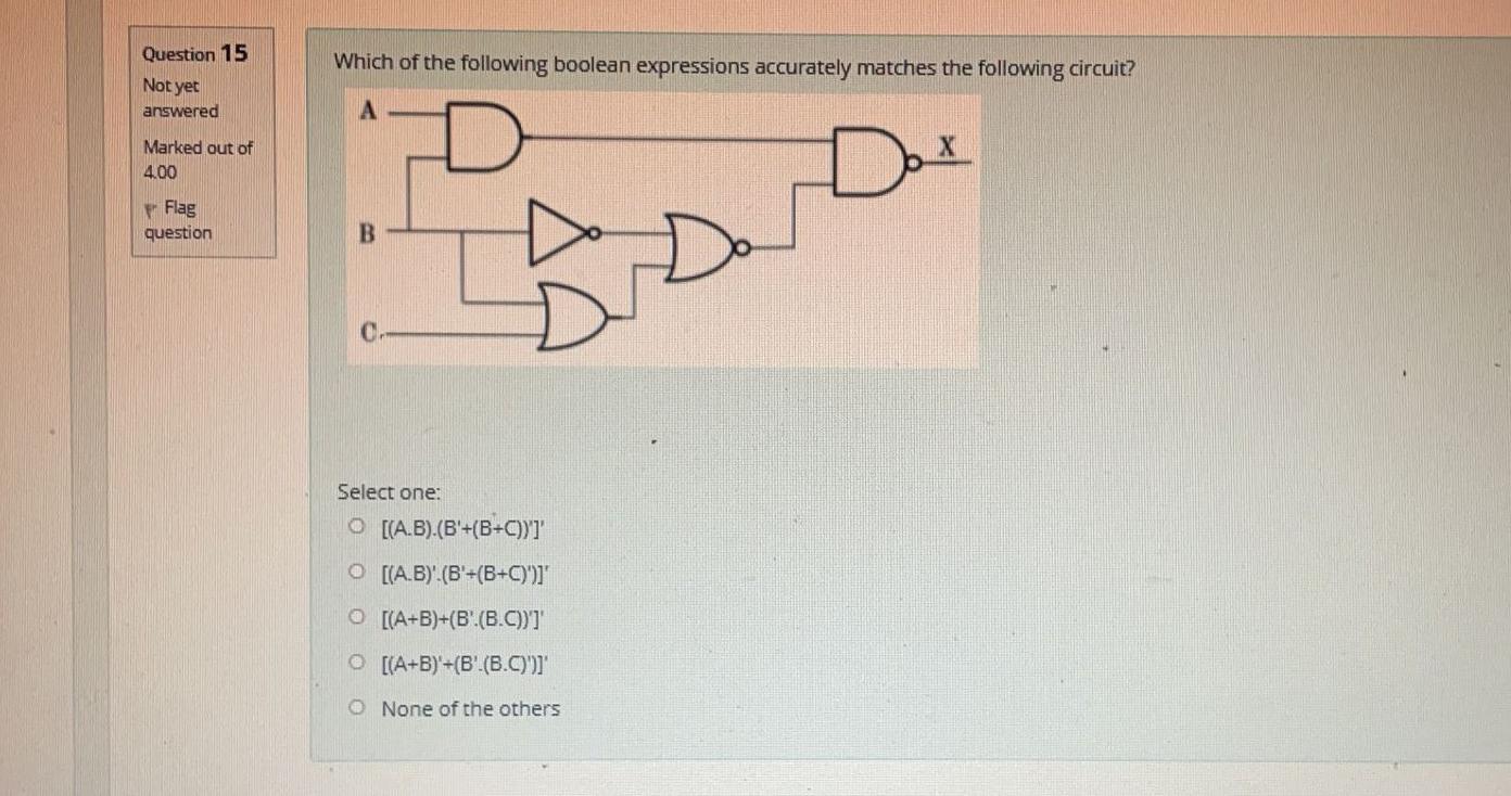 Solved Which of the following boolean expressions accurately | Chegg.com