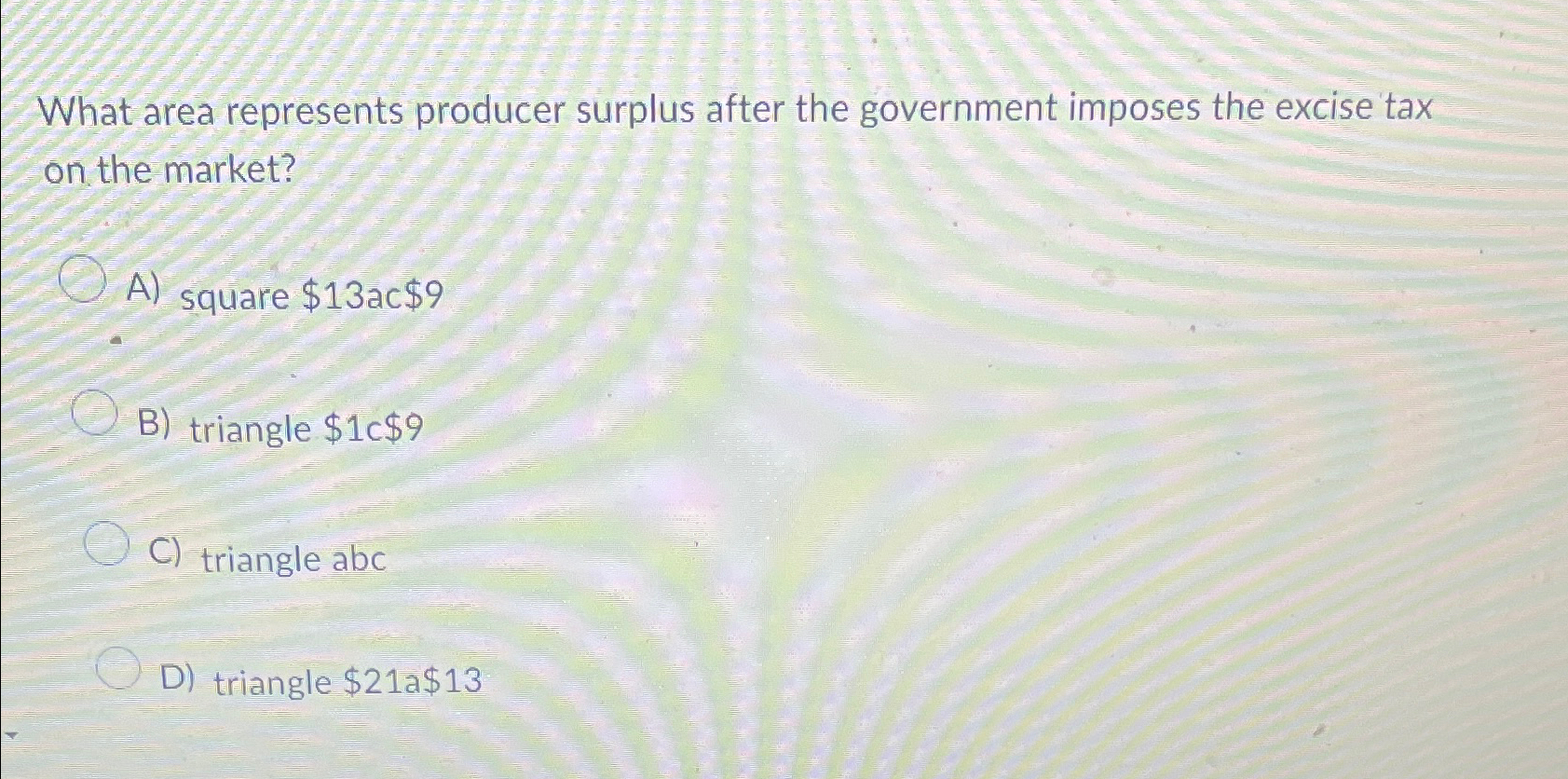 Solved What area represents producer surplus after the | Chegg.com