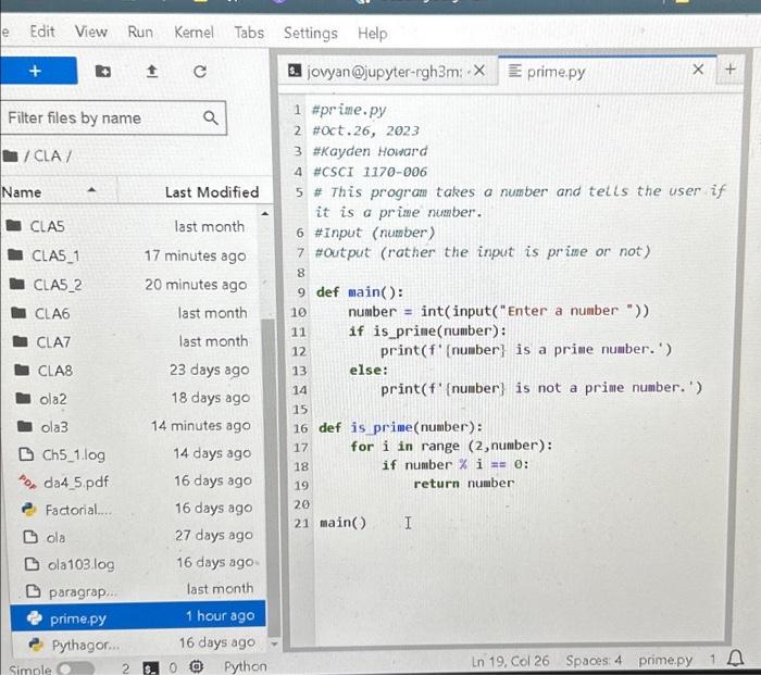Solved I am trying to write a code that tells the user if | Chegg.com