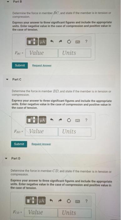 Solved Set P1=25kN,P2=15kN Part A Determine the force in | Chegg.com