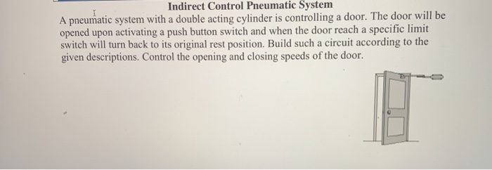Indirect Control Pneumatic System A pneumatic system | Chegg.com