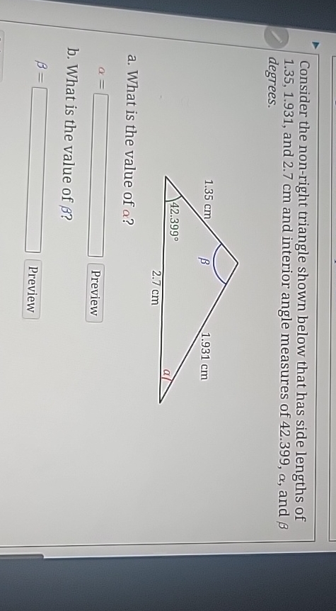Solved Consider the non-right triangle shown below that has | Chegg.com
