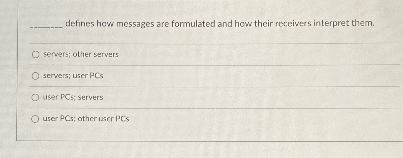 Solved defines how messages are formulated and how their | Chegg.com