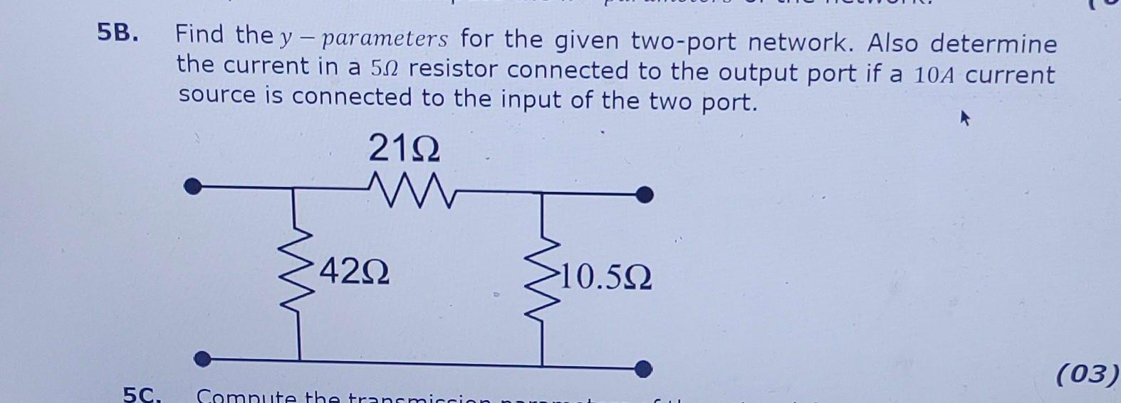 Solved 3. Find the y-parameters for the given two-port | Chegg.com