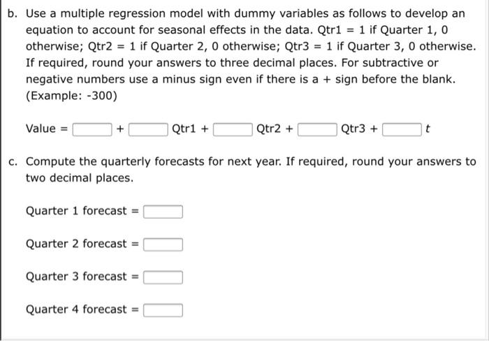 Solved b. Use a multiple regression model with dummy | Chegg.com