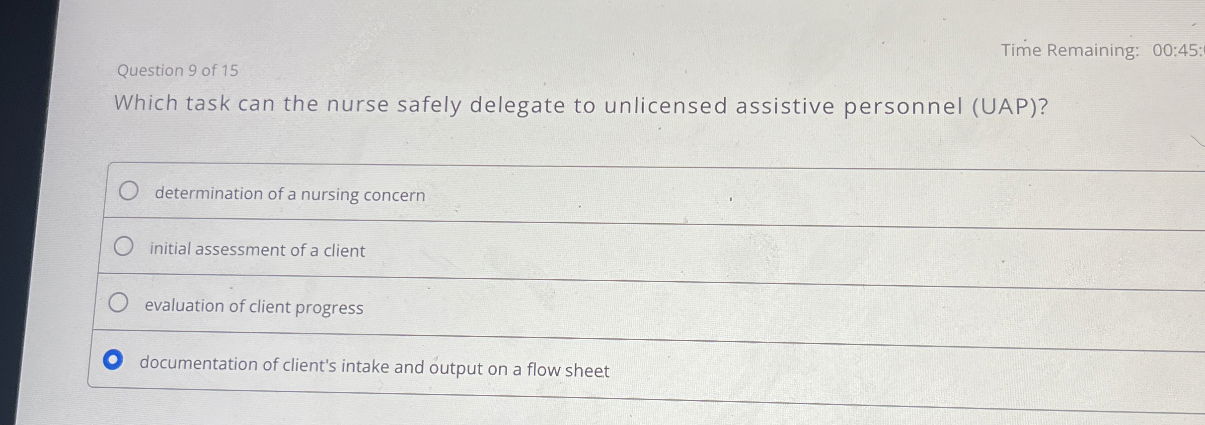 Solved Question 9 ﻿of 15Which task can the nurse safely | Chegg.com