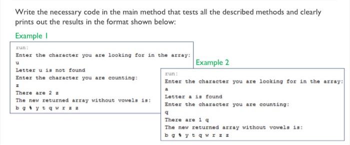 Solved Create a new class and call it charArrayMethods. In | Chegg.com
