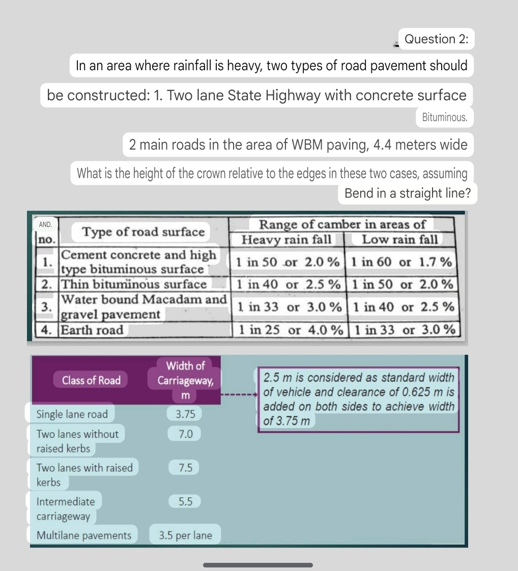 Solved Question 2:In an area where rainfall is heavy, two | Chegg.com