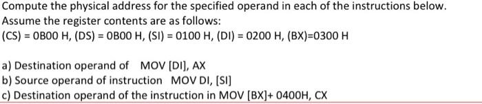Solved Compute the physical address for the specified | Chegg.com