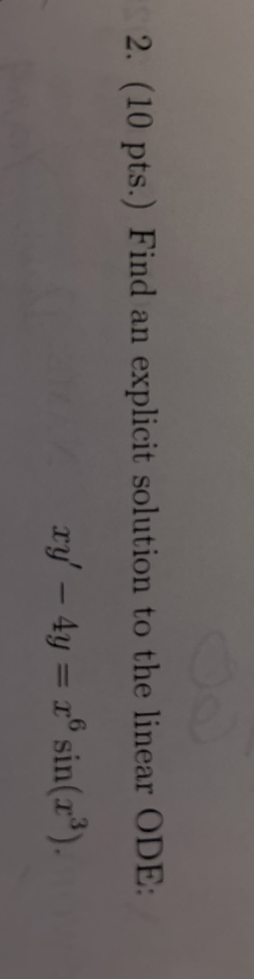 Solved (10 ﻿pts.) ﻿Find an explicit solution to the linear | Chegg.com