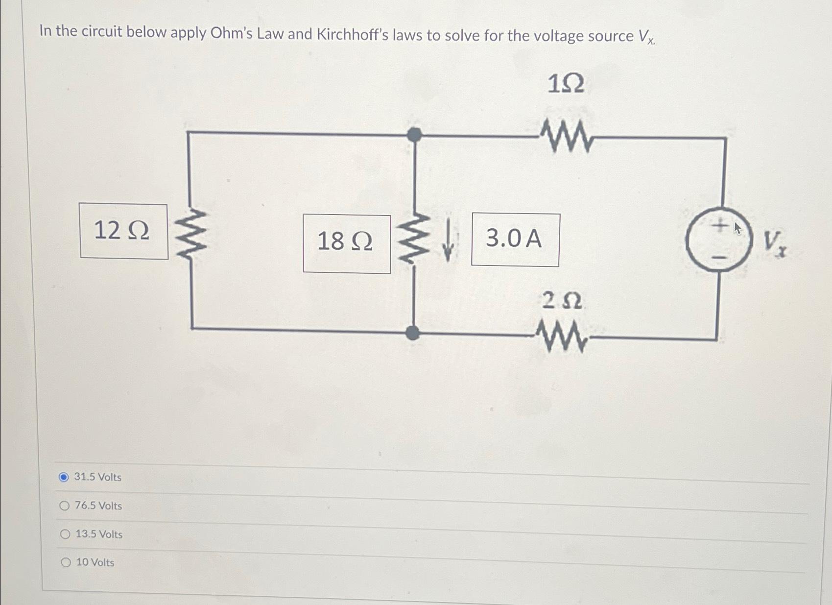 Solved In the circuit below apply Ohm's Law and Kirchhoff's | Chegg.com