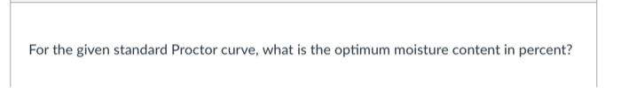 Solved Use the following standard Proctor curve to answer | Chegg.com
