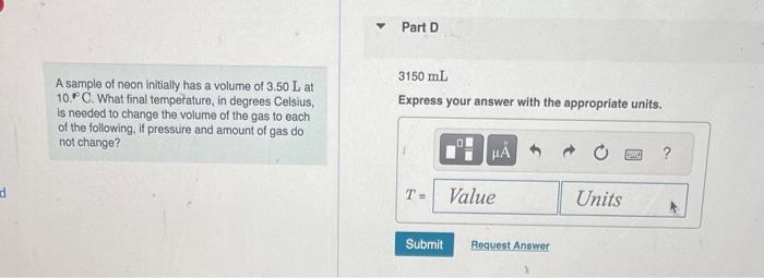 Solved A sample of neon initially has a volume of 3.50 L at | Chegg.com