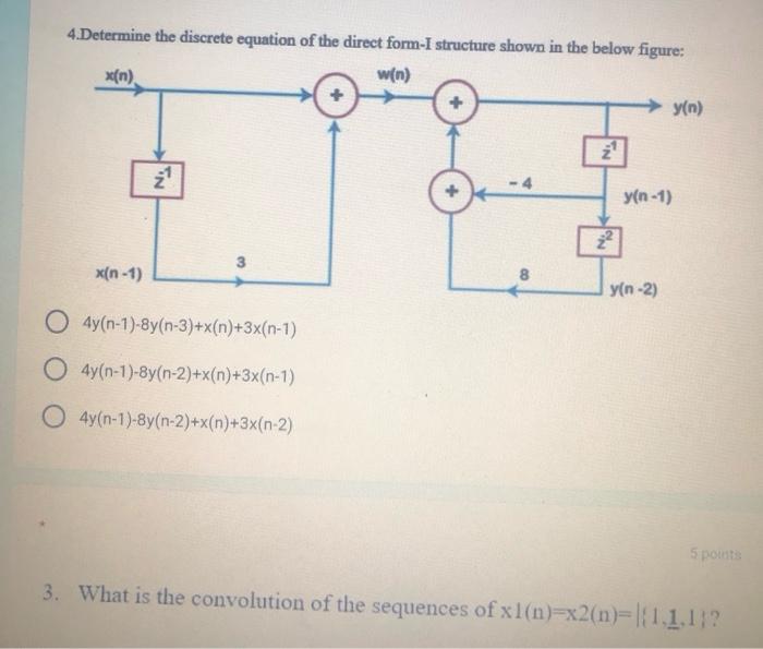 Solved 4.Determine the discrete equation of the direct | Chegg.com