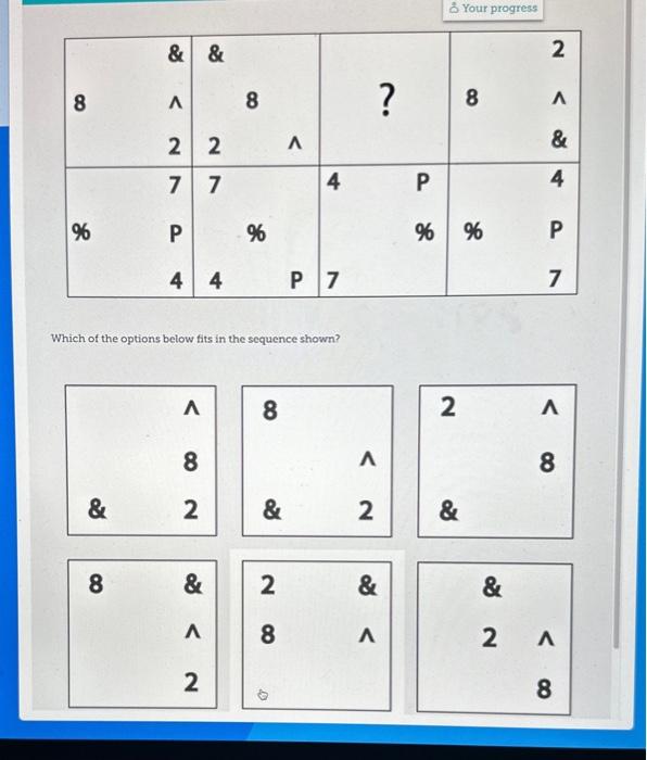 Solved Which of the options below fits in the sequence | Chegg.com