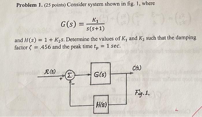 Solved Problem 1. ( 25 points) Consider system shown in fig. | Chegg.com